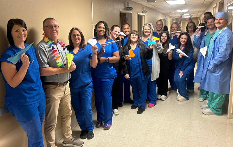 Baptist Anderson Nurses Week paper airplane challenge - baptistleader